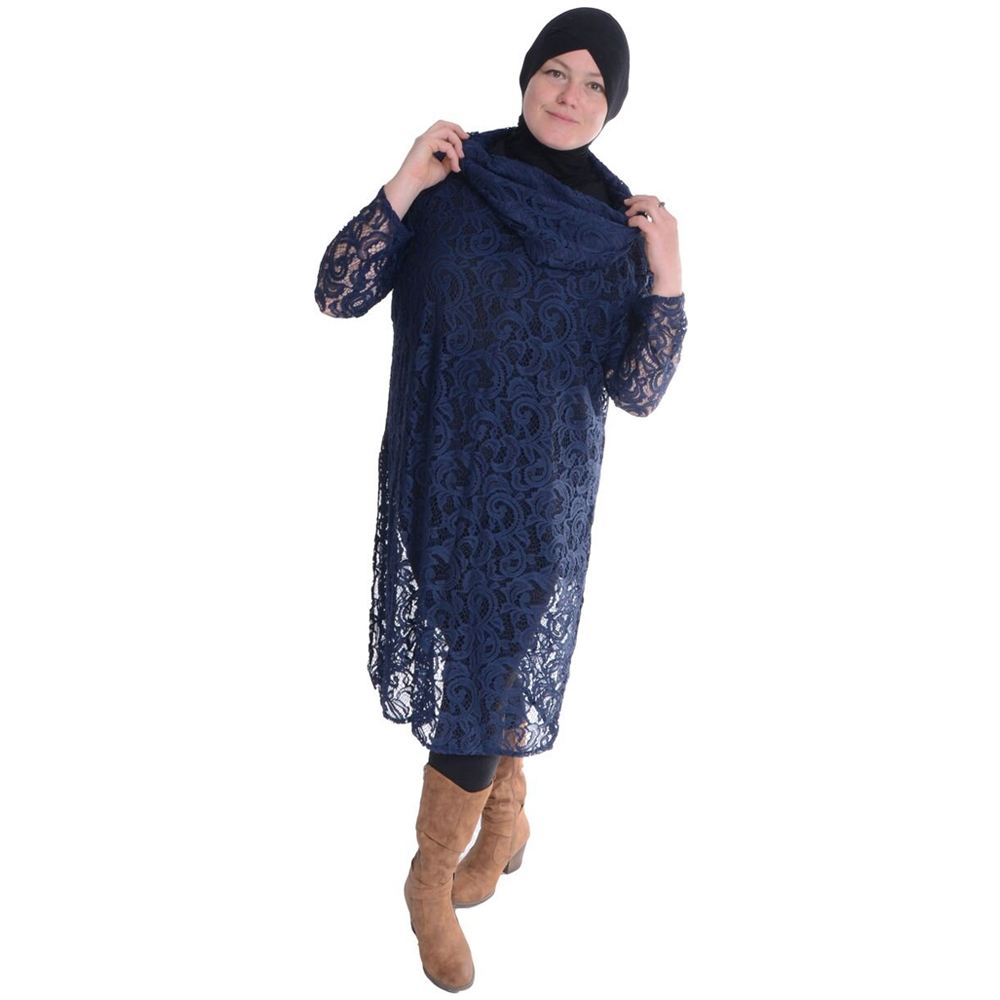Stunning Blue Lace Top Amrah Modest Clothing